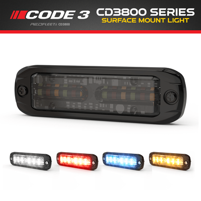 REDFLEET | CODE 3 CD3800 ULTRA-THIN L.E.D. Surface Mount Perimeter Flashing Vehicle Warning ...